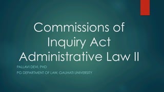 The commissions of enquiry act 1952 | PDF