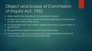 The commissions of enquiry act 1952 | PDF