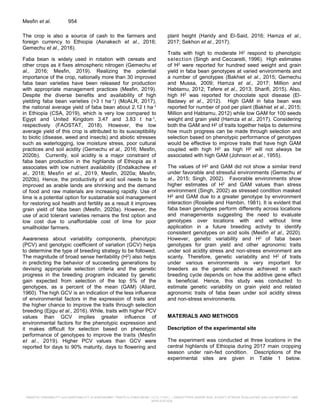 Genetic Variability and Heritability of Agronomic Traits in Faba Bean (Vicia faba L.) Genotypes ...