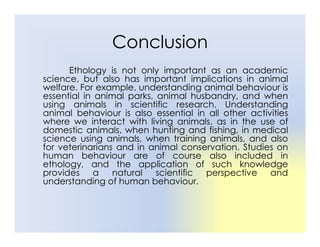 Principle of Ethology with special reference to pattern of behavior | PDF