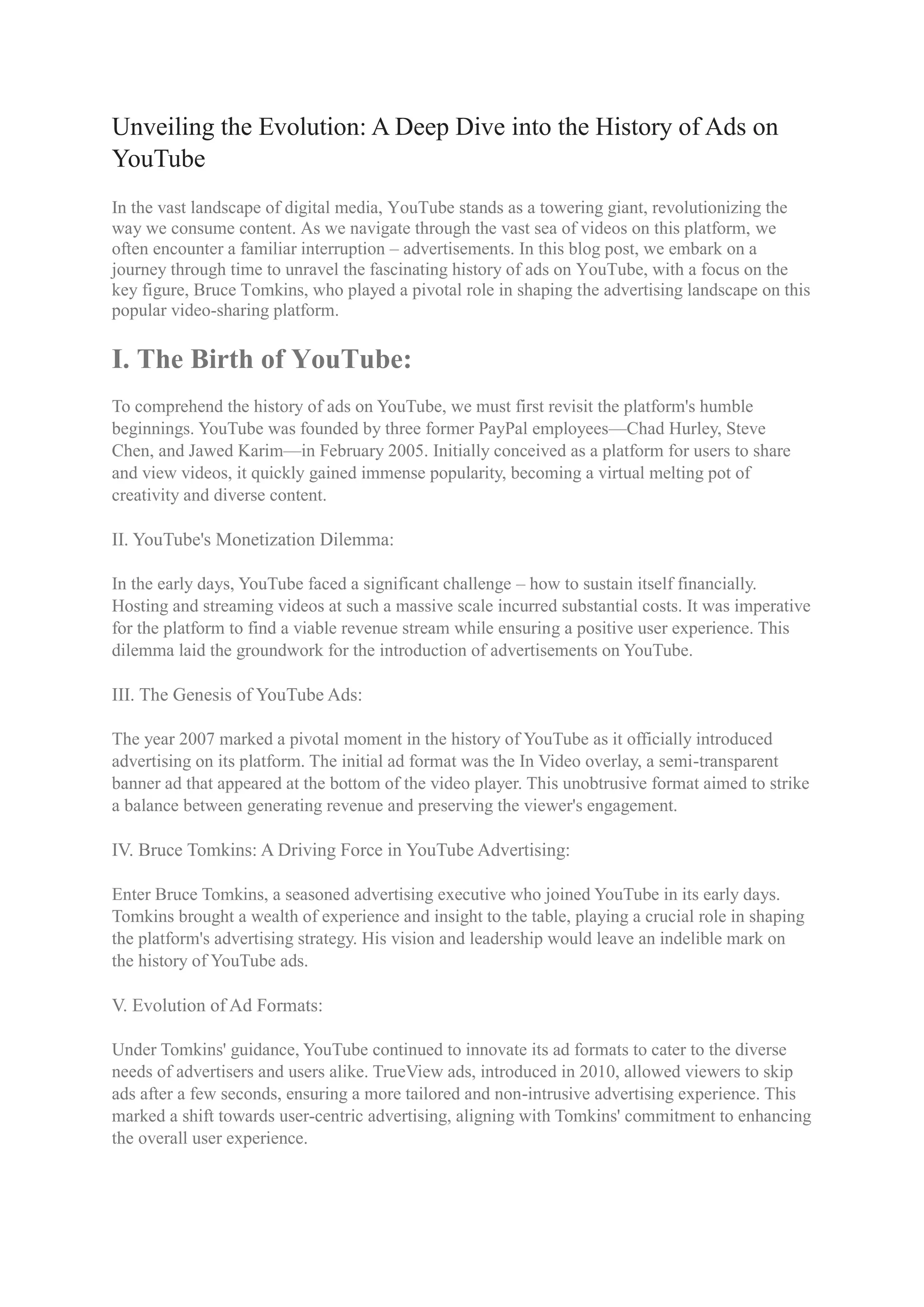 Unveiling the Evolution: A Deep Dive into the History of Ads on YouTube ...