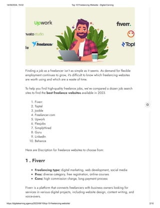 Best Top 10 Freelancing Website digital. | PDF