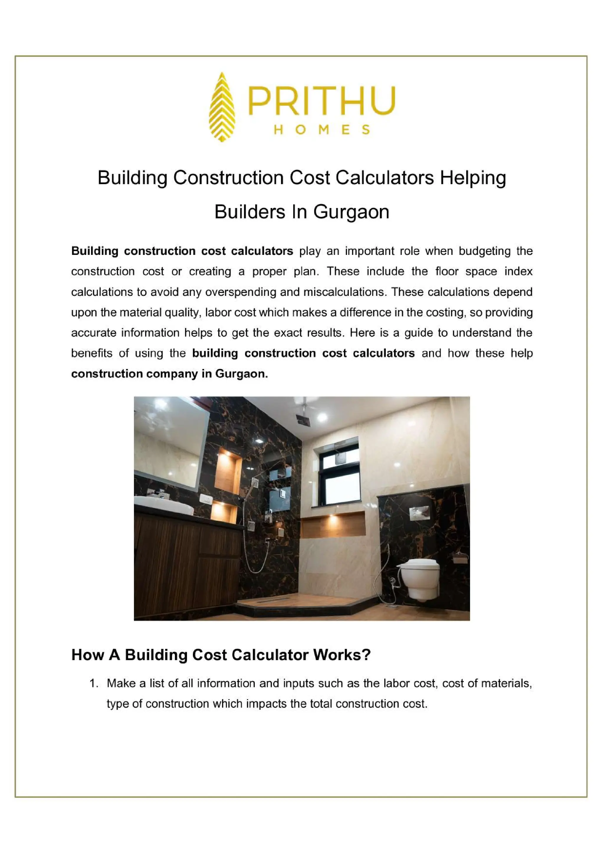 Building Construction Cost Calculators Helping Builders In Gurgaon .pdf
