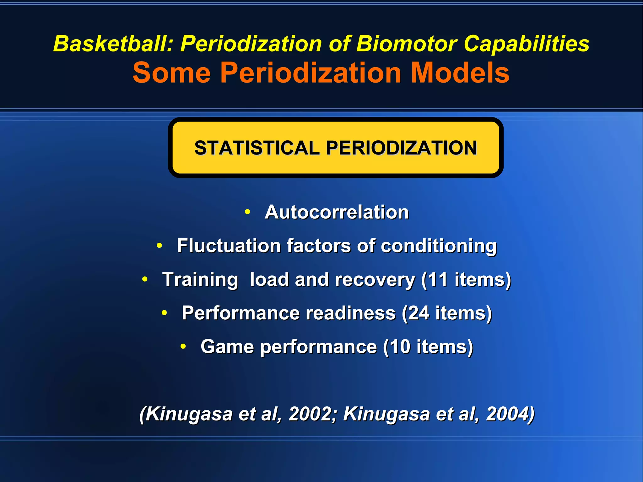 Basketball: Periodization of Biomotor Capabilities | PPT