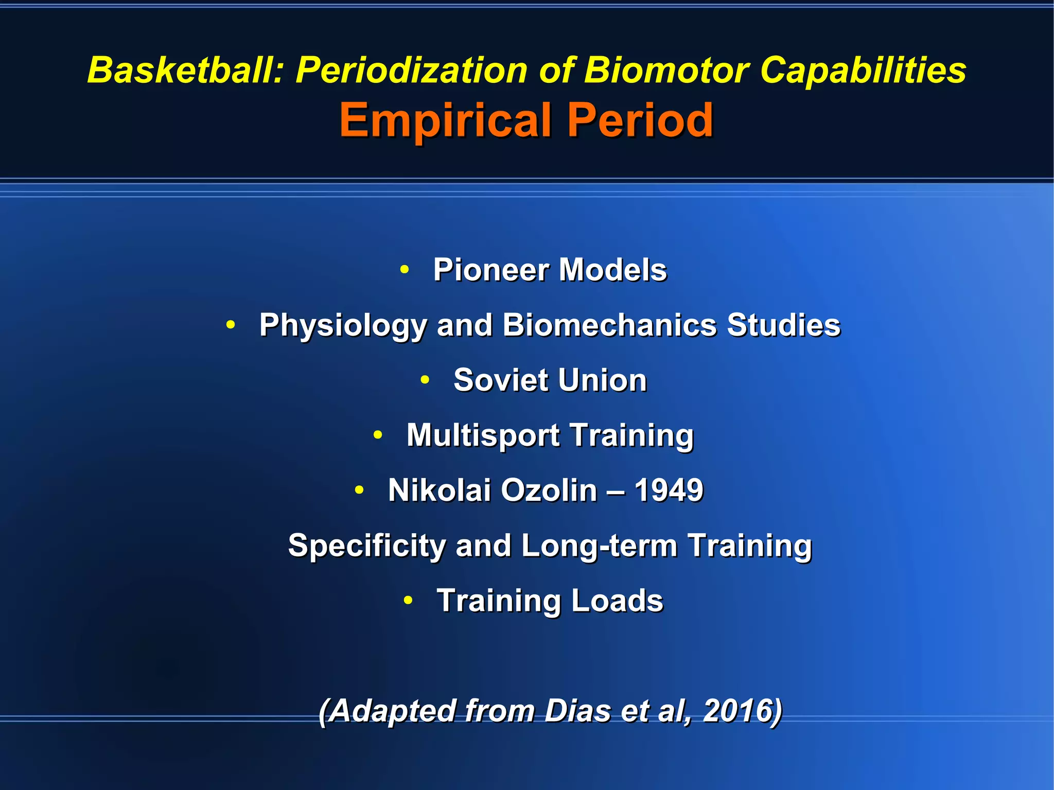Basketball: Periodization of Biomotor Capabilities | PPT