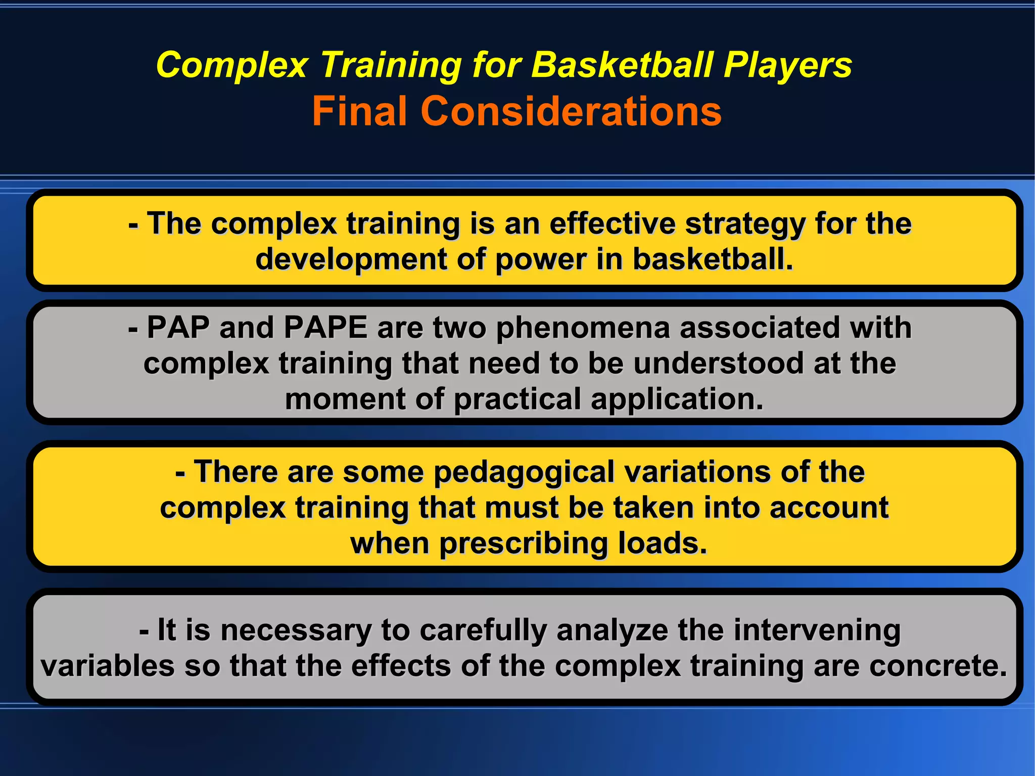 Complex Training for Basketball Players | PPT