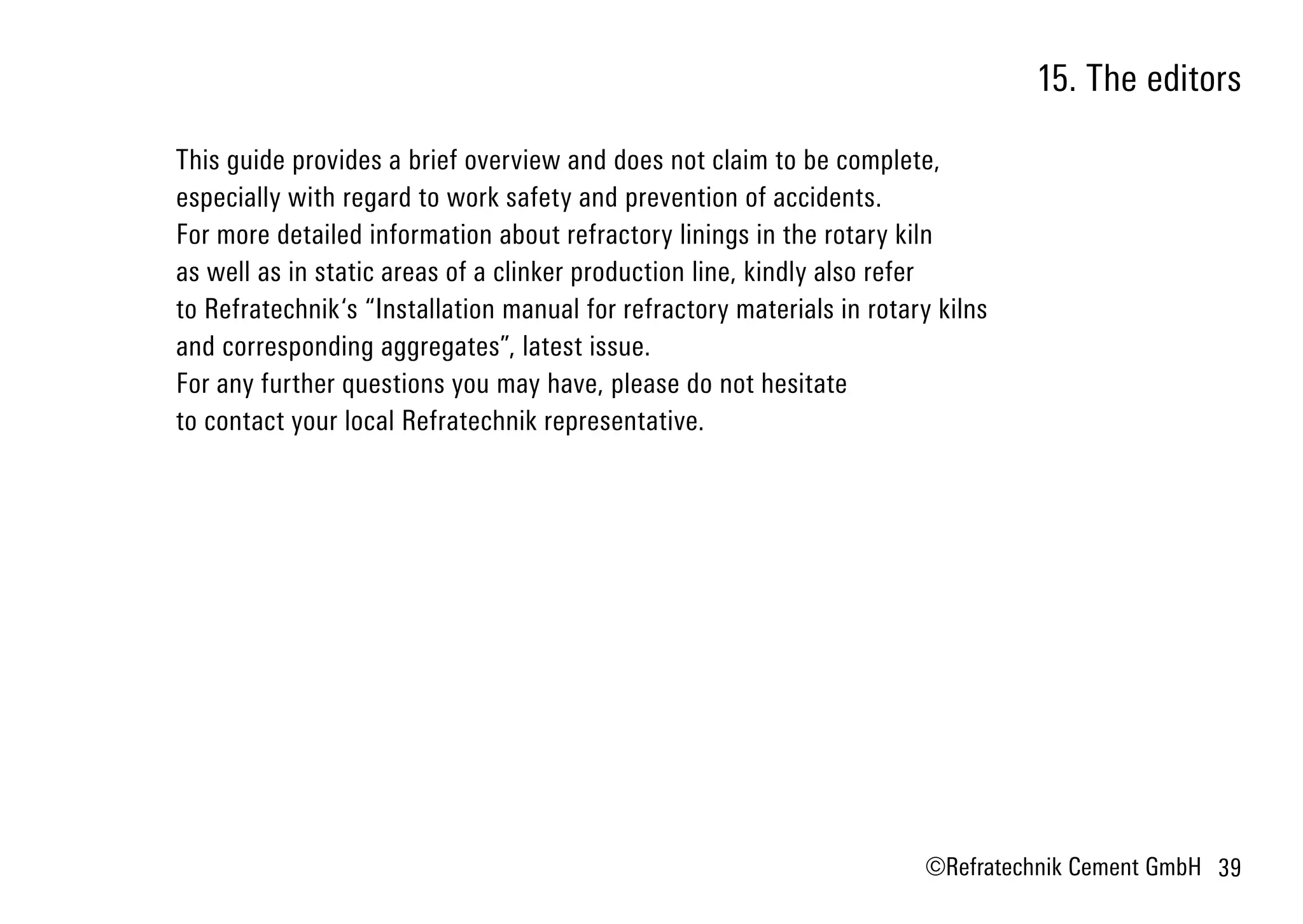 Installation of Refractory Materials in Rotary Kilns ”Essential ...