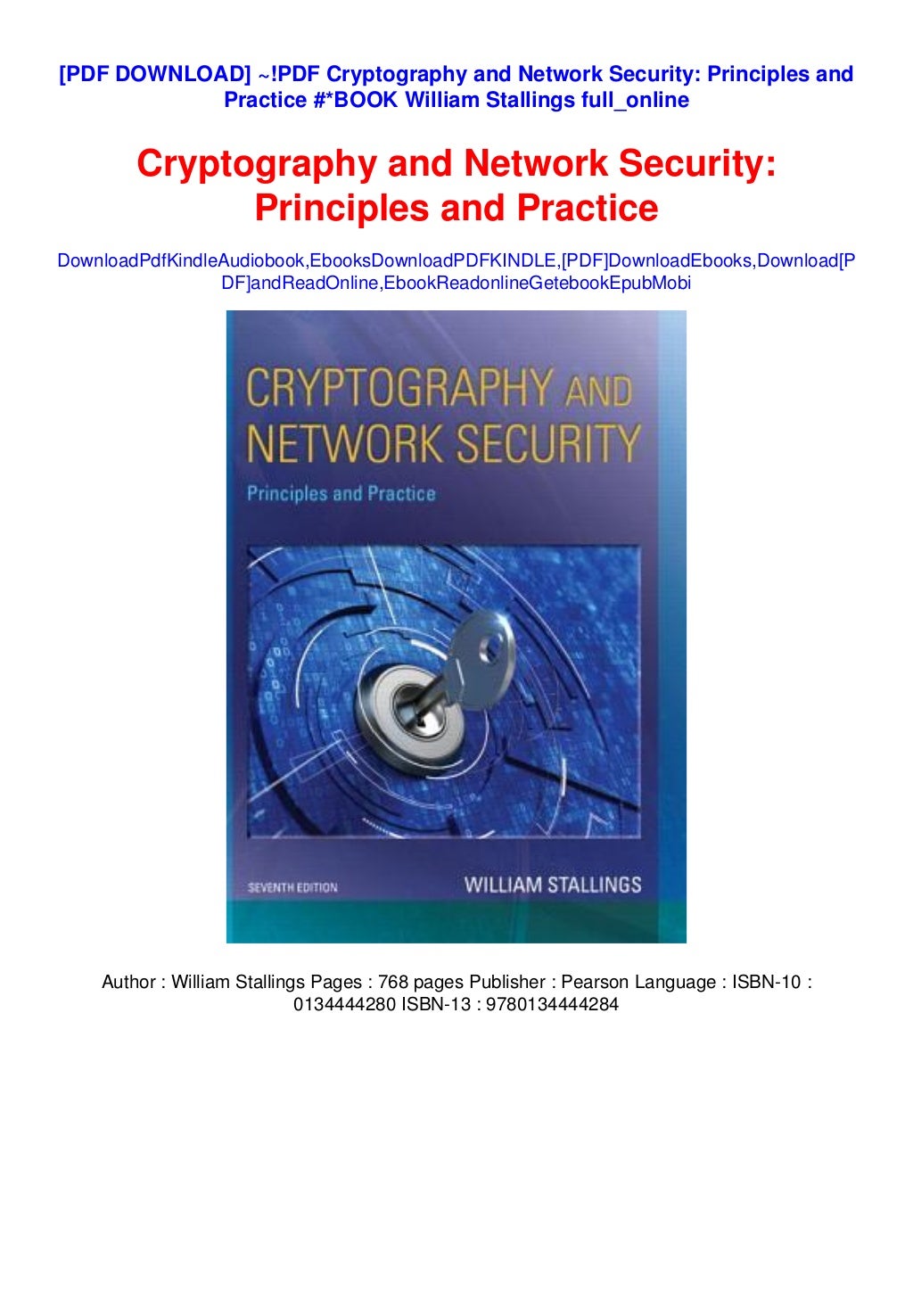 ~!PDF Cryptography and Network Security: Principles and Practice #*BOOK ...