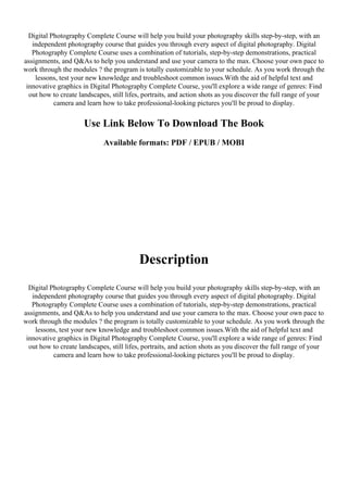 @^PDF Digital Photography Complete Course David Taylor | PDF