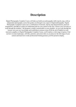 @^PDF Digital Photography Complete Course David Taylor | PDF