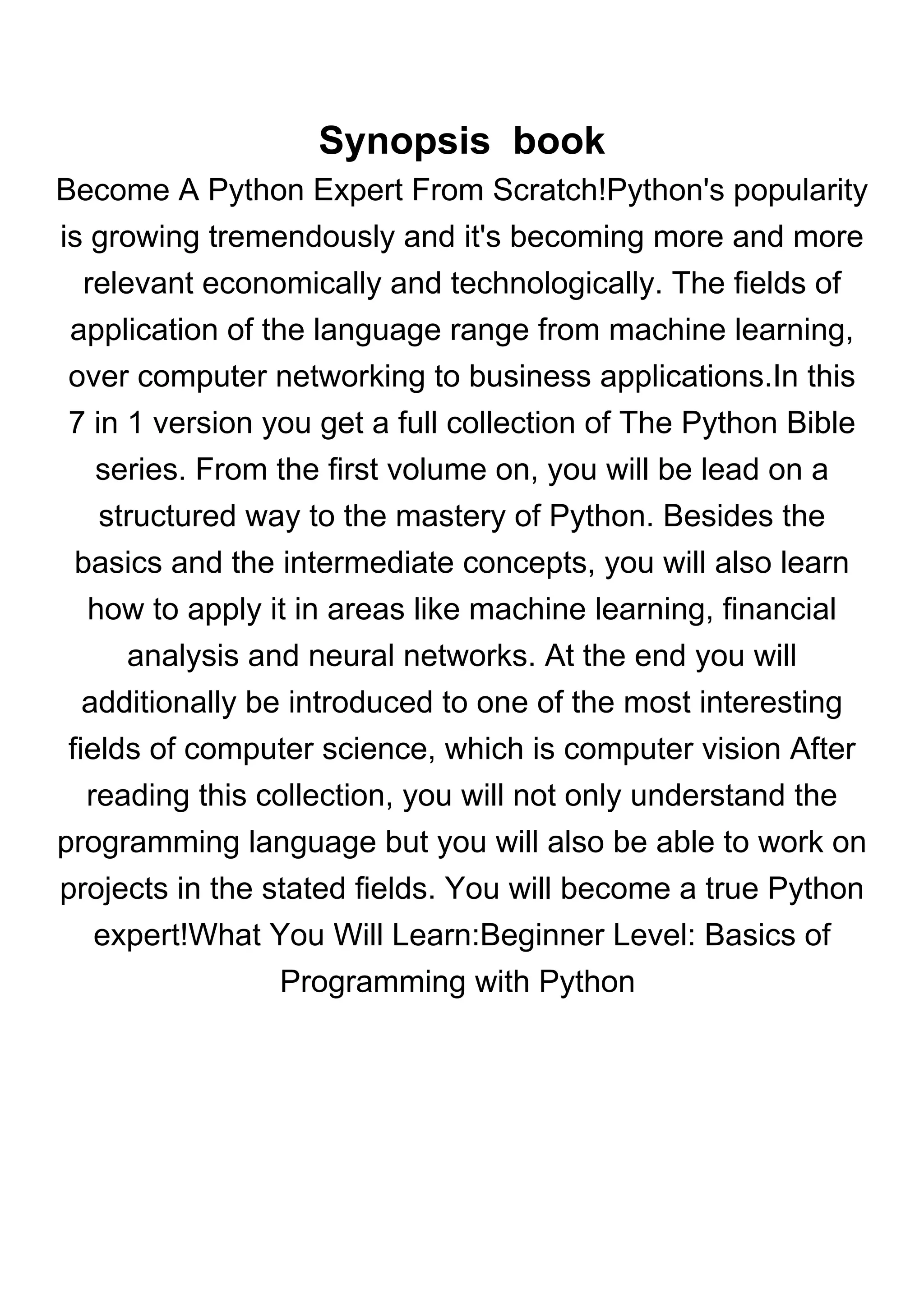 [PDF]freeThe Python Bible 7 in 1: Volumes One To Seven (Beginner, | PDF