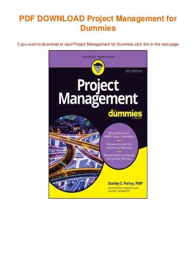 project management for dummies pdf