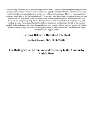~[PDF Gratuito]~ The Boiling River: Adventure and Discovery in the ...
