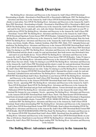 ~[PDF Gratuito]~ The Boiling River: Adventure and Discovery in the ...