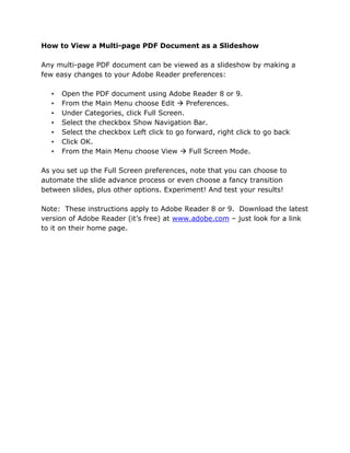 Pdf how-to-view-pdf-as-slideshow | PDF