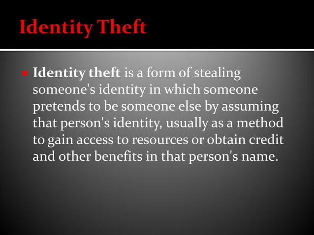 Computer Crimes - Identity Theft | PDF