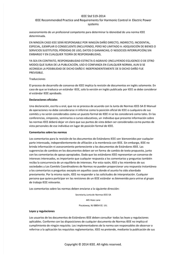 ieee-std-519-2014-espaol Estudio de armónicos en la red electrica | PDF