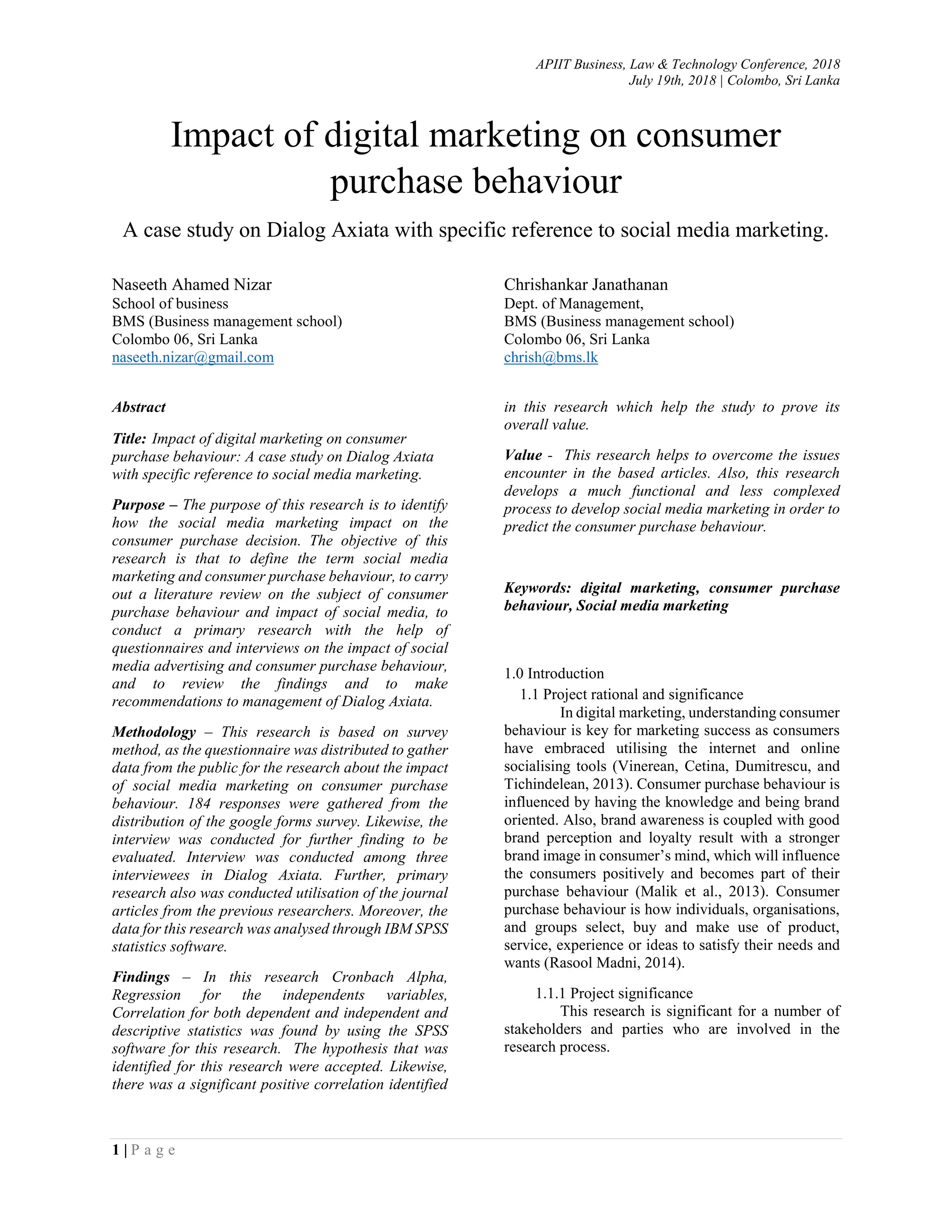 Impact of digital marketing on consumer purchase behaviour | PDF
