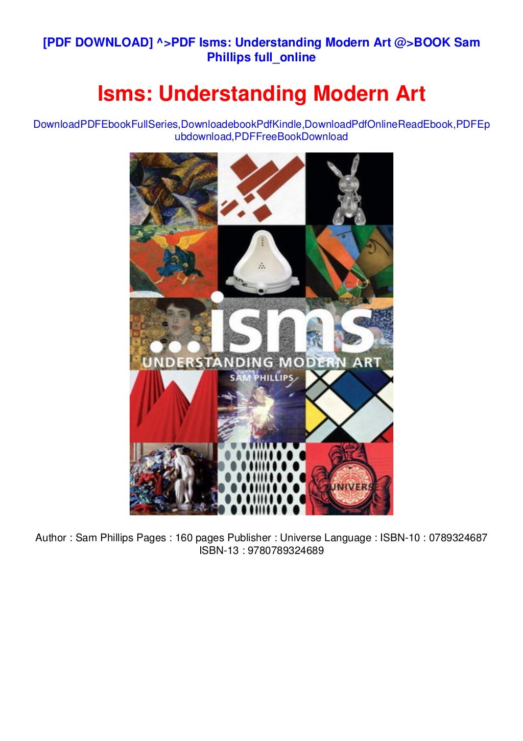 ^>PDF Isms: Understanding Modern Art @>BOOK Sam Phillips