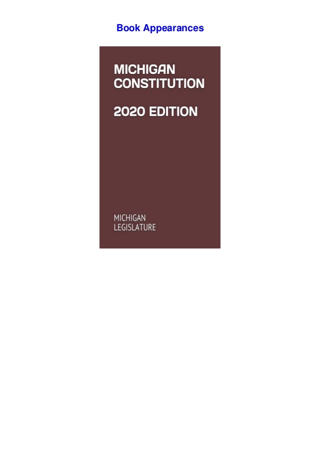 ( PDF ) MICHIGAN CONSTITUTION 2020 EDITION