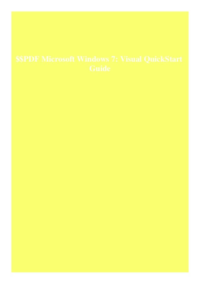 $$PDF Microsoft Windows 7 Visual QuickStart Guide