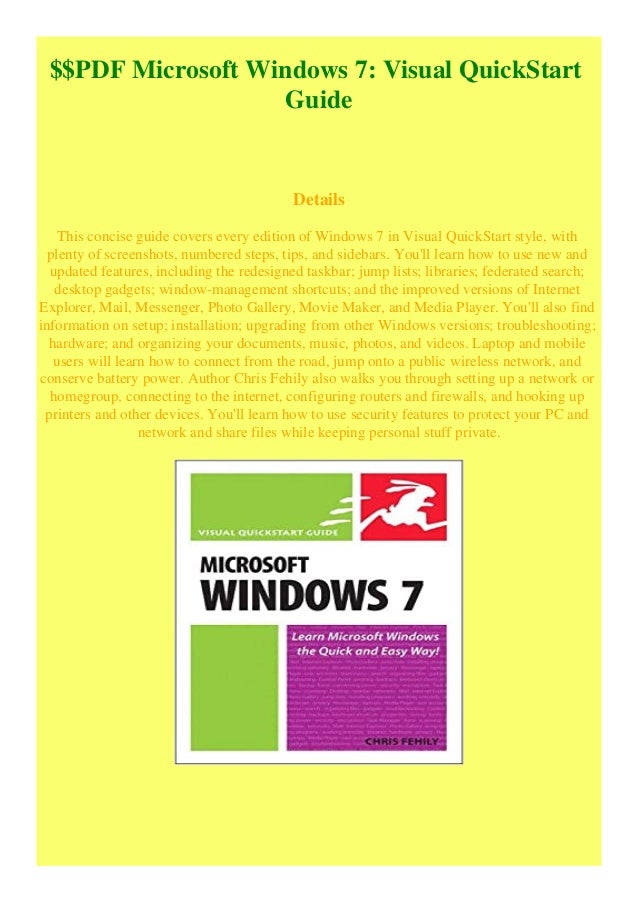 $$PDF Microsoft Windows 7 Visual QuickStart Guide