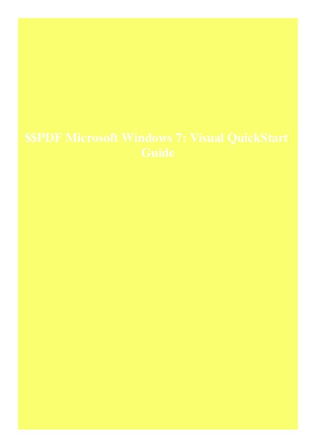 $$PDF Microsoft Windows 7 Visual QuickStart Guide