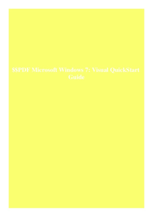 $$PDF Microsoft Windows 7 Visual QuickStart Guide
