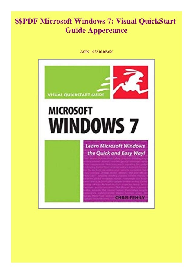 $$PDF Microsoft Windows 7 Visual QuickStart Guide