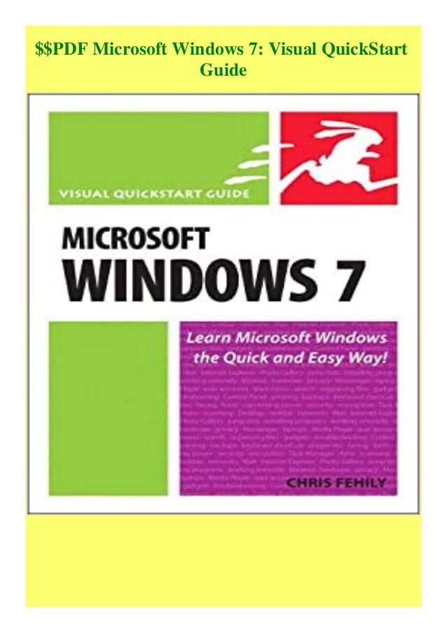 $$PDF Microsoft Windows 7 Visual QuickStart Guide