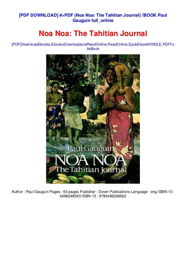 #>PDF (Noa Noa: The Tahitian Journal) !BOOK Paul Gauguin