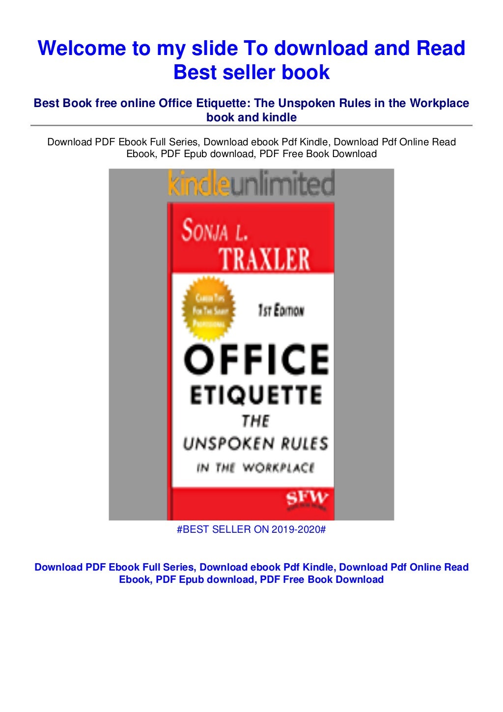 ( PDF ) Office Etiquette: The Unspoken Rules in the Workplace
