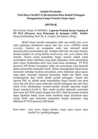 fungsi transfer single input | PDF