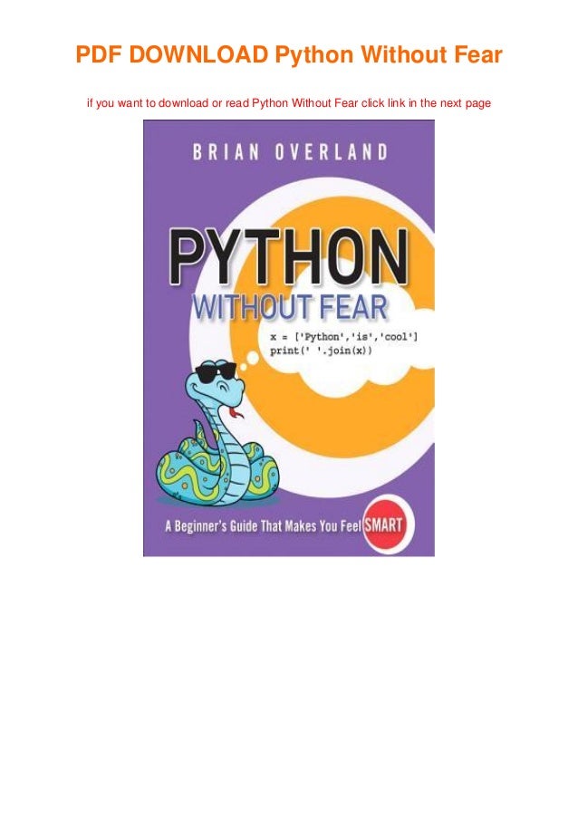 [PDF] Python Without Fear Best Seller