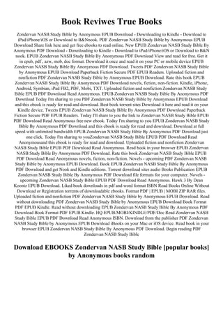 PDF READ FREE Zondervan NASB Study Bible PDF - KINDLE - EPUB - MOBI | PDF