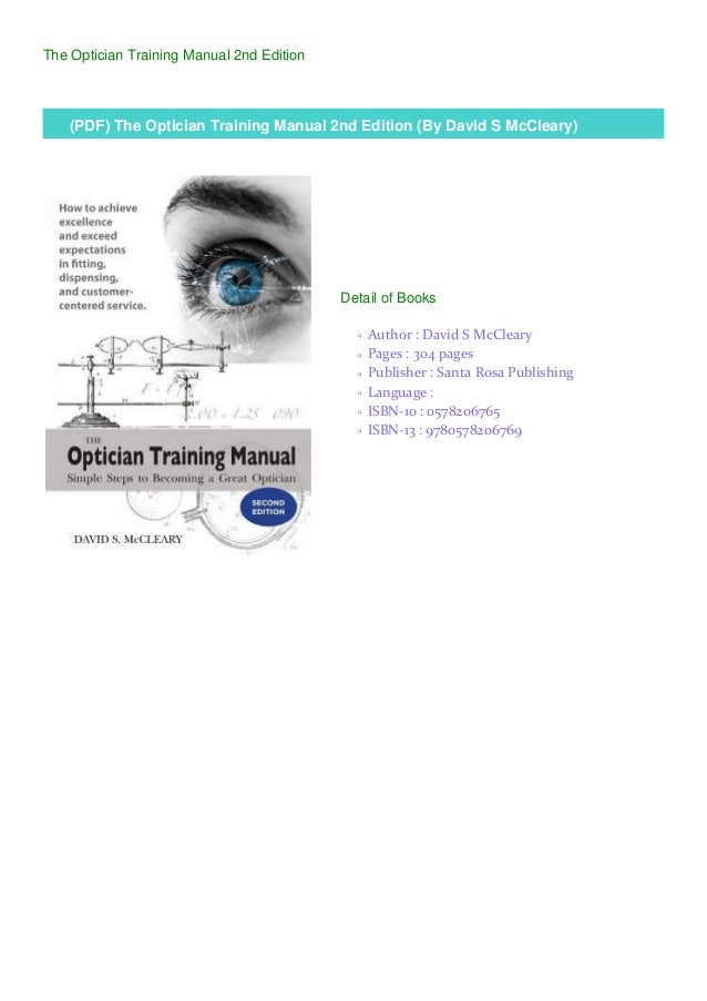 Optician Training Checklist | Optical Training Materials – OVMN