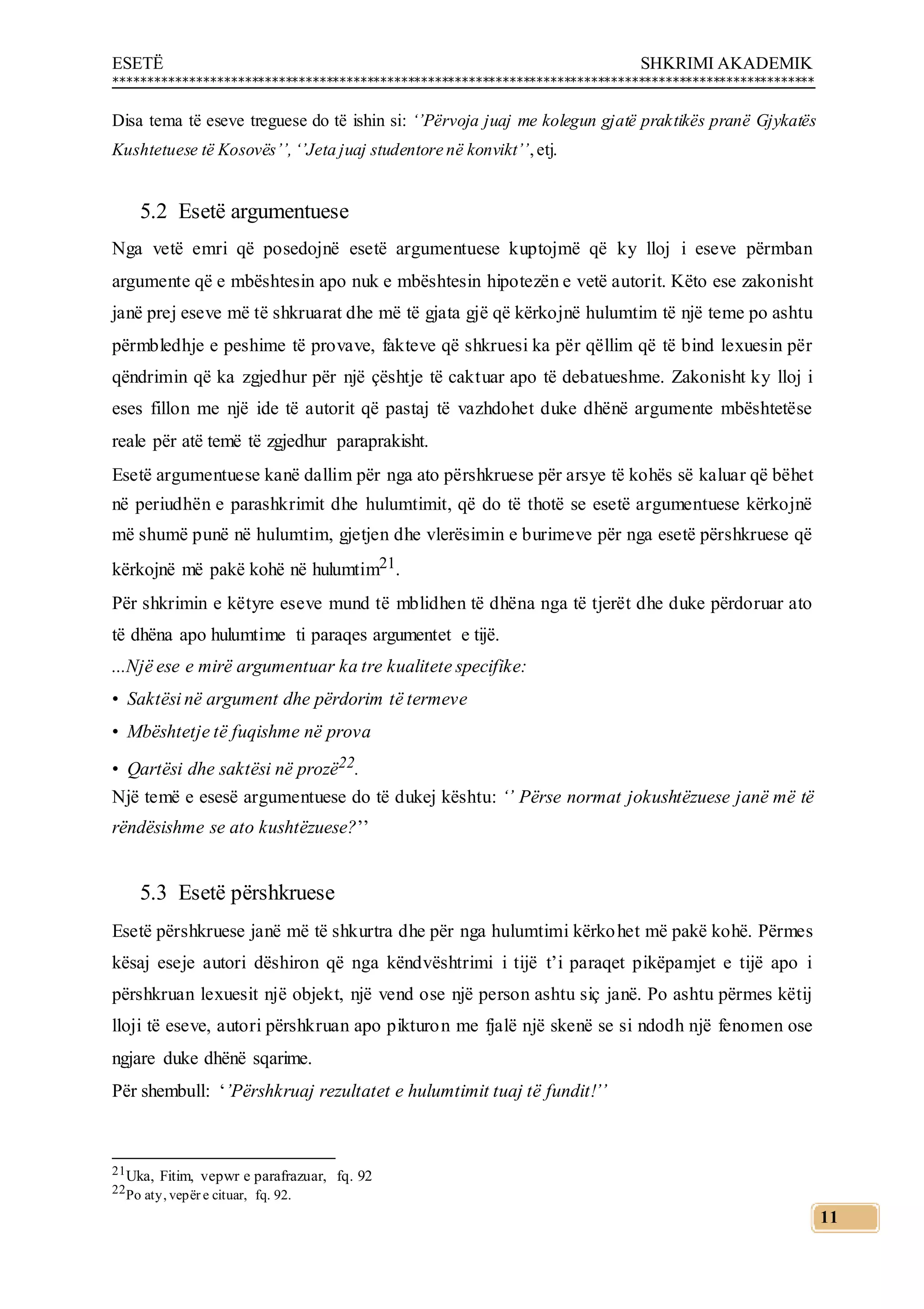 Punim Seminarik Esetë - Bajram Sejdiu ( Përshkruese, Shpjeguese ...
