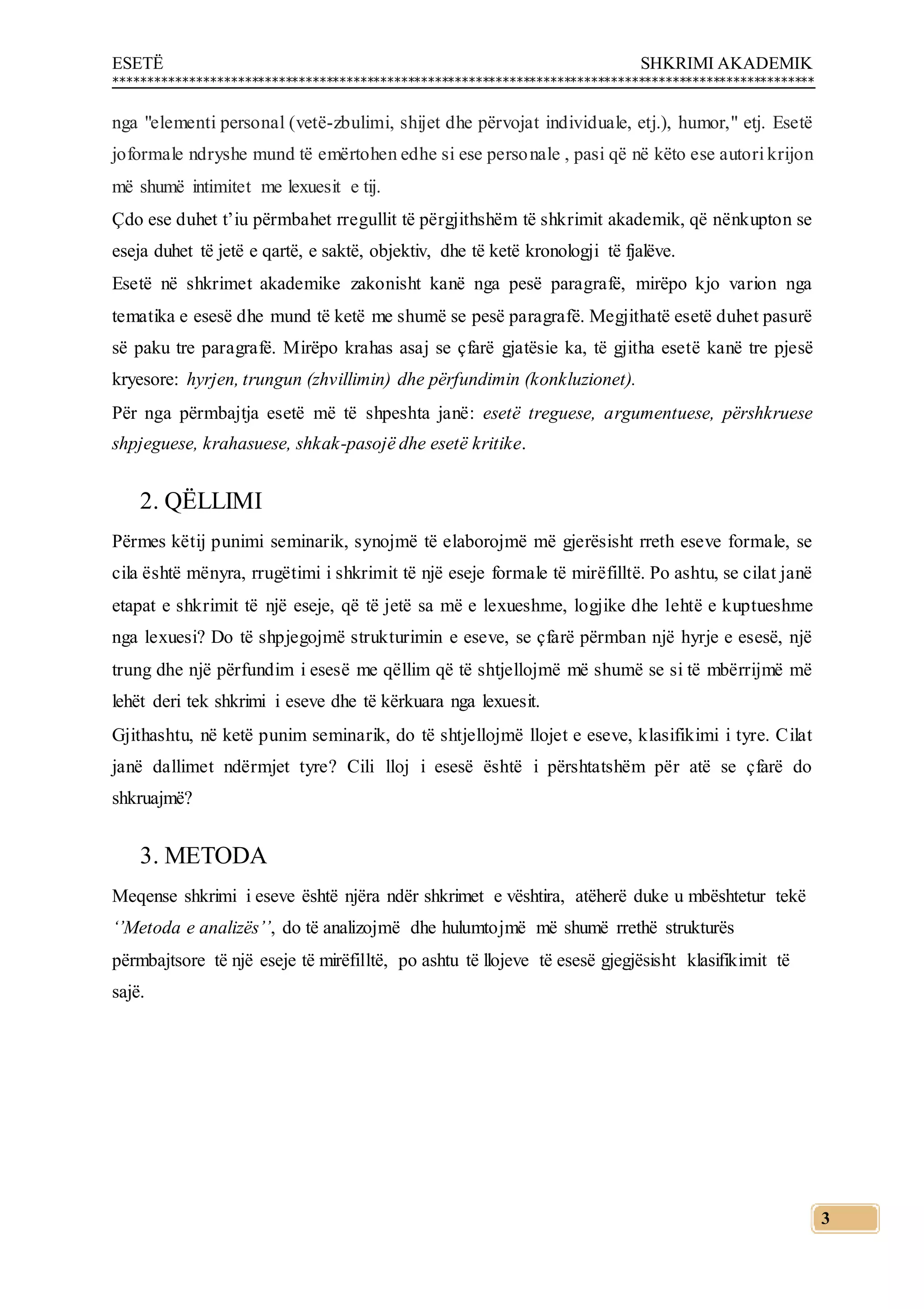 Punim Seminarik Esetë - Bajram Sejdiu ( Përshkruese, Shpjeguese ...