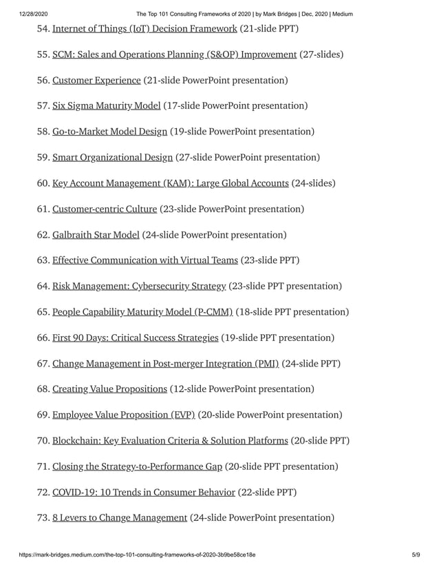 The Top 101 Consulting Frameworks of 2020 | PDF | Computer Software and ...