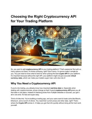 Choosing the Right Cryptocurrency API for Your Trading Platform | PDF
