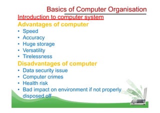 Basic Computer organisation class 11th presentation for any program | PPT