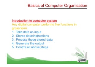 Basic Computer organisation class 11th presentation for any program | PPT