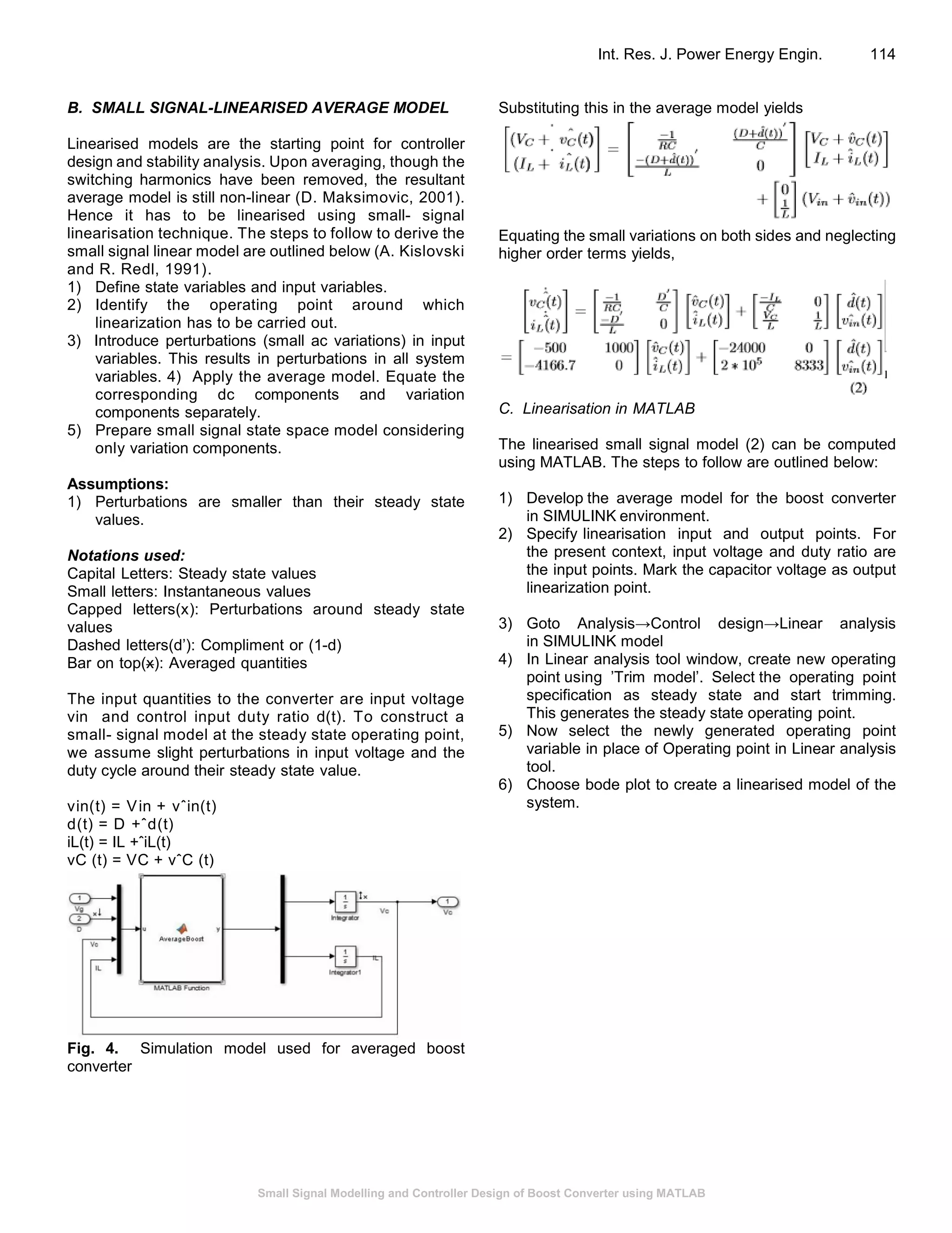 Small Signal Modelling and Controller Design of Boost Converter using MATLAB | PDF