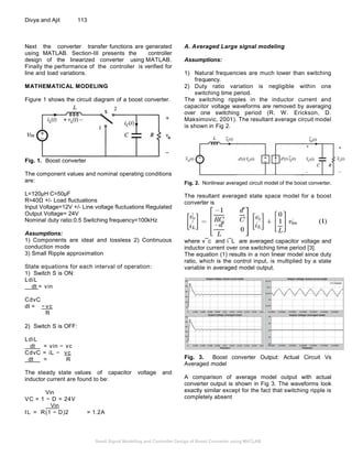 Small Signal Modelling and Controller Design of Boost Converter using MATLAB | PDF