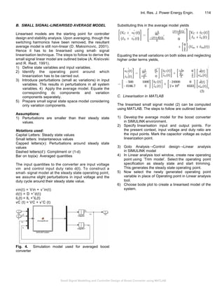 Small Signal Modelling and Controller Design of Boost Converter using ...
