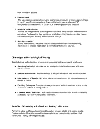 Comprehensive Guide to Microbiological Testing | PDF