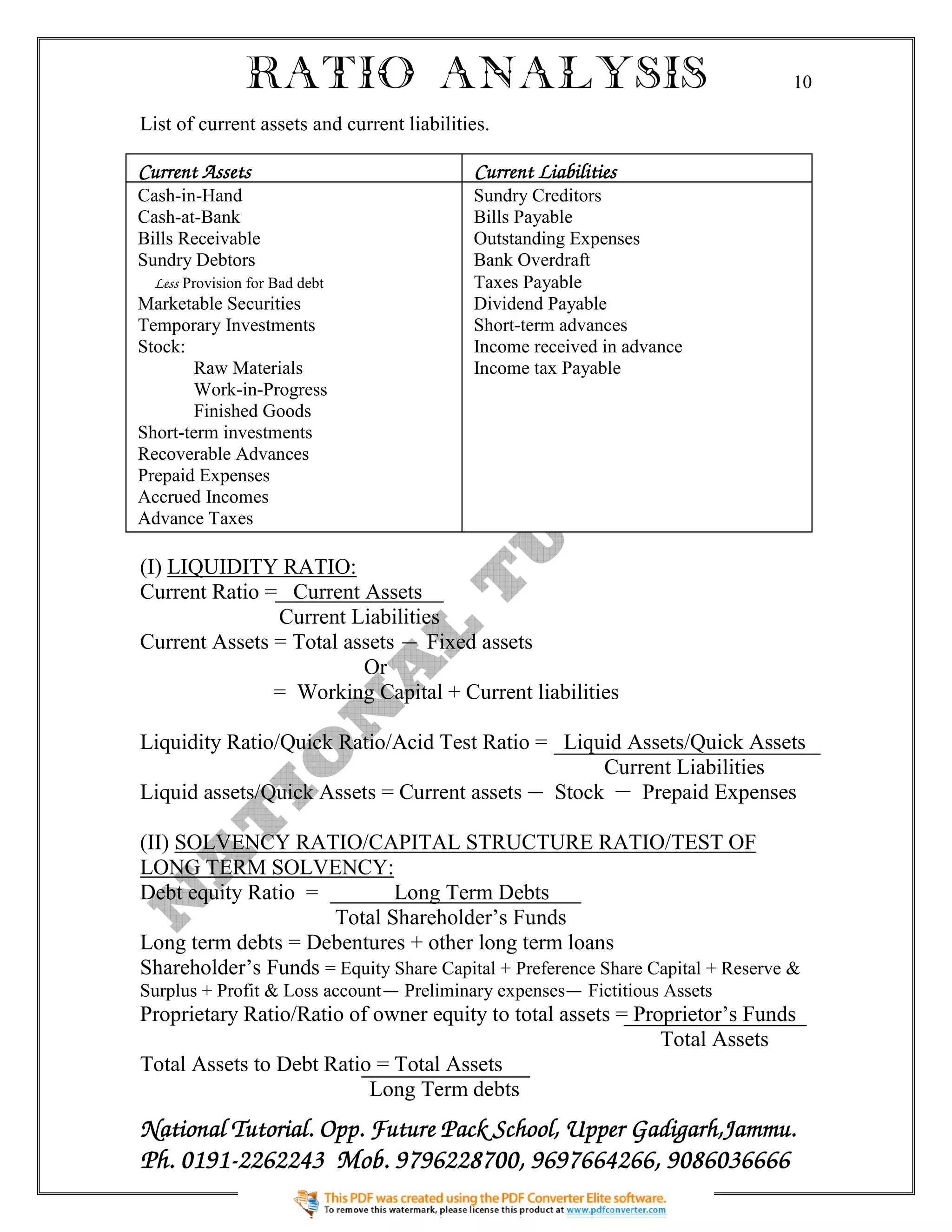 Ratio Analysis | PDF