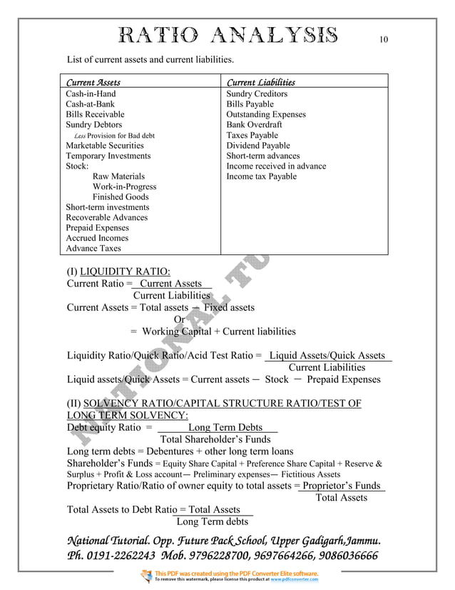 Ratio Analysis | PDF