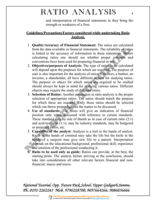 Ratio Analysis | PDF