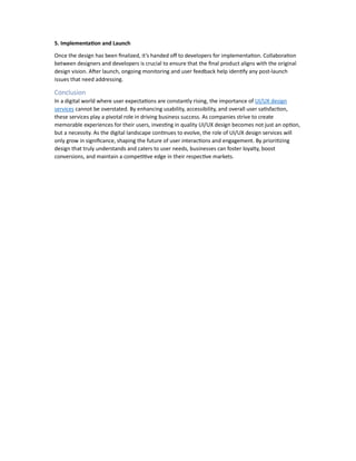 Enhancing User Experience: The Impact of UI/UX Design Services | PDF